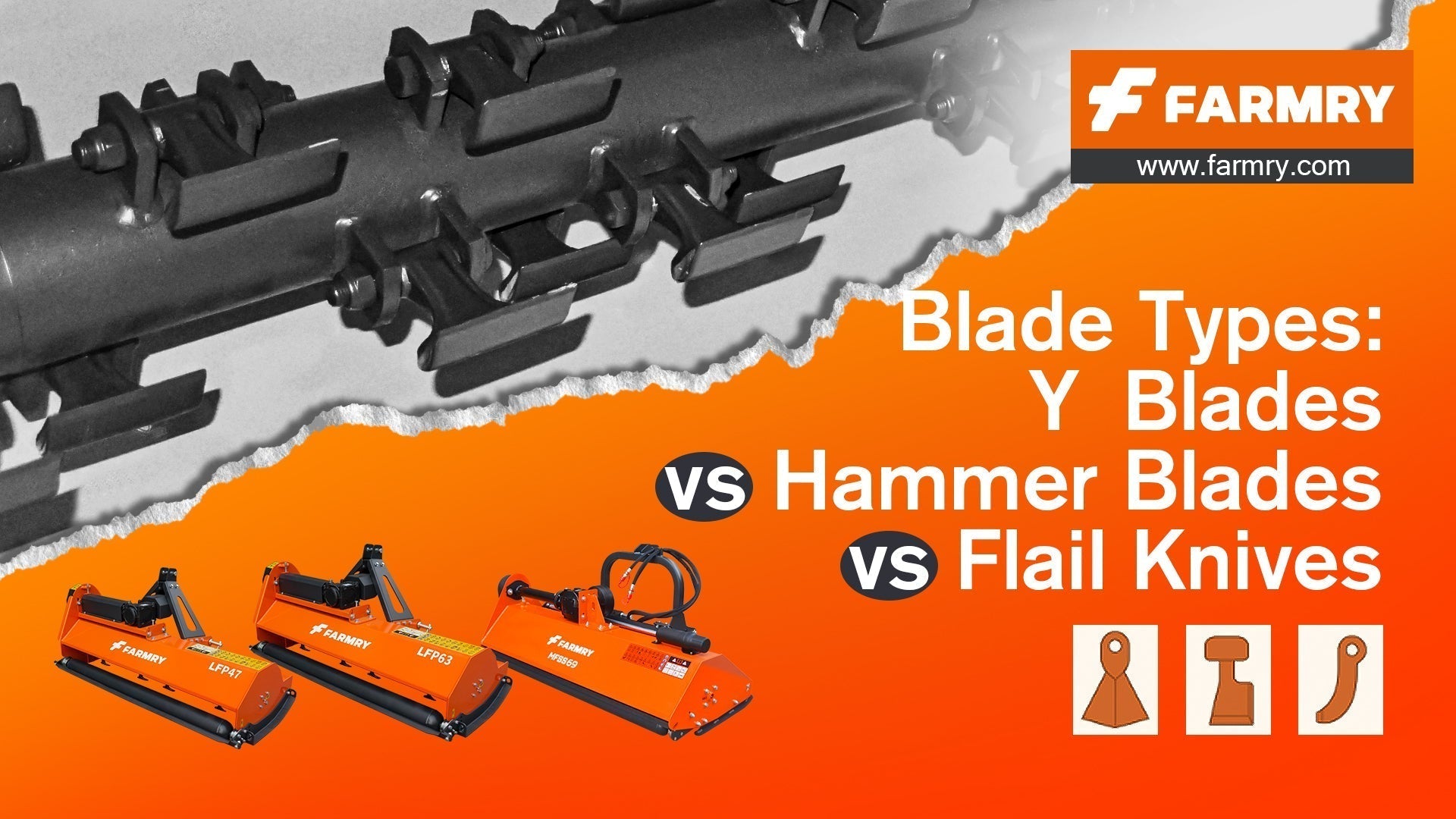 Comparison Flail Mower Blade Types | Y, Hammer & Knife Blades