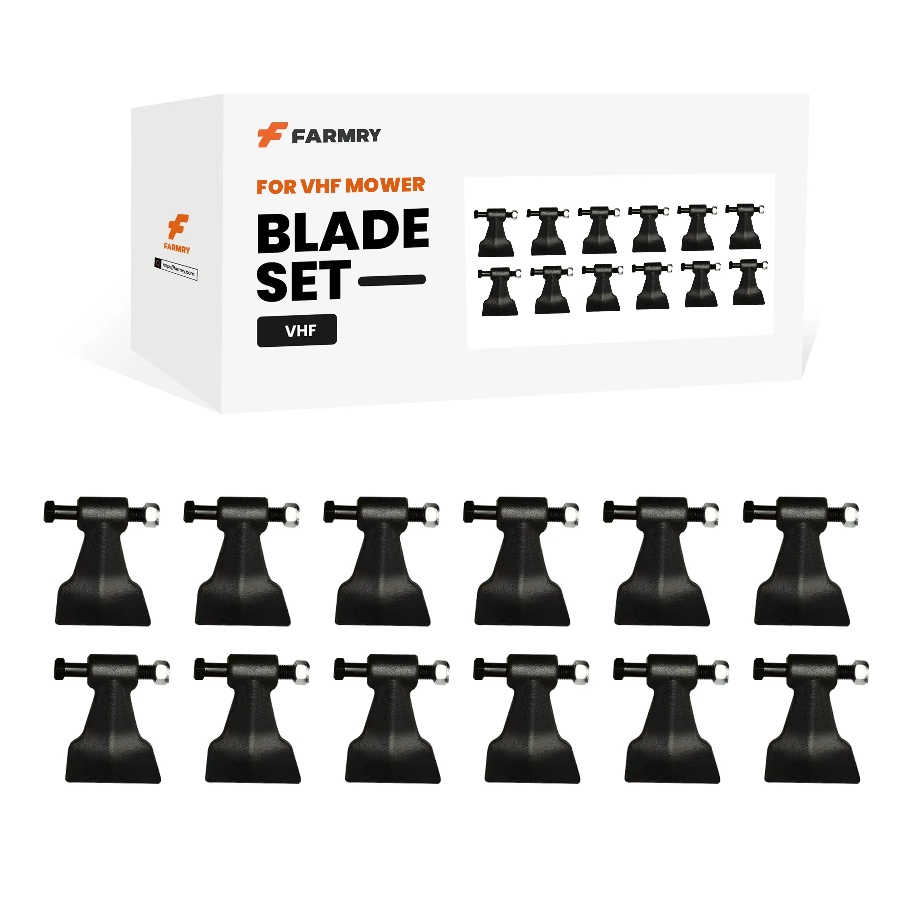 (1Pack/12Pcs) VHF Flail Mower Hammer Blades – Clean Cuts, Long Life